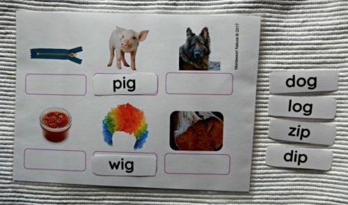 Rhyming Words - Reading Practice - Montessori Pink, Blue and Green ...