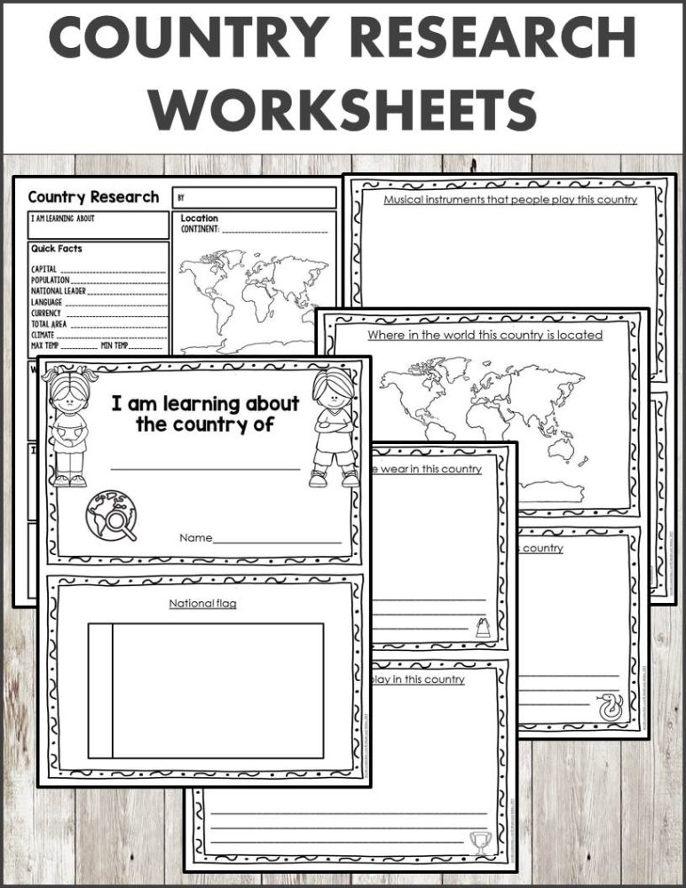 Student-Led Country Research Worksheets - Montessori Nature