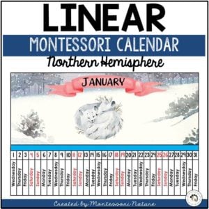 Linear Calendar Northern Hemisphere - Montessori Nature