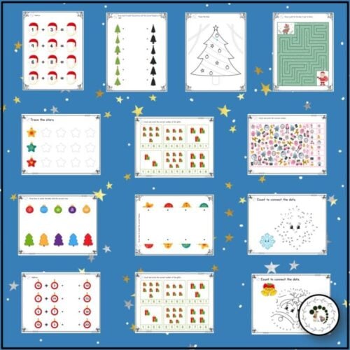 Montessori Winter Pin Punching Cards