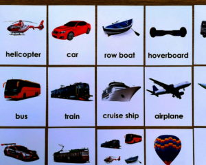 Transport Vocabulary 3 Part Cards