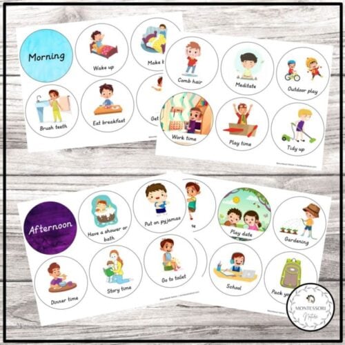 Visual Daily Routine Activity Cards for Young Children - Montessori Nature