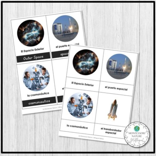 El Espacio Exterior Outer Space Spanish Bilingual 3 Part Cards Montessori