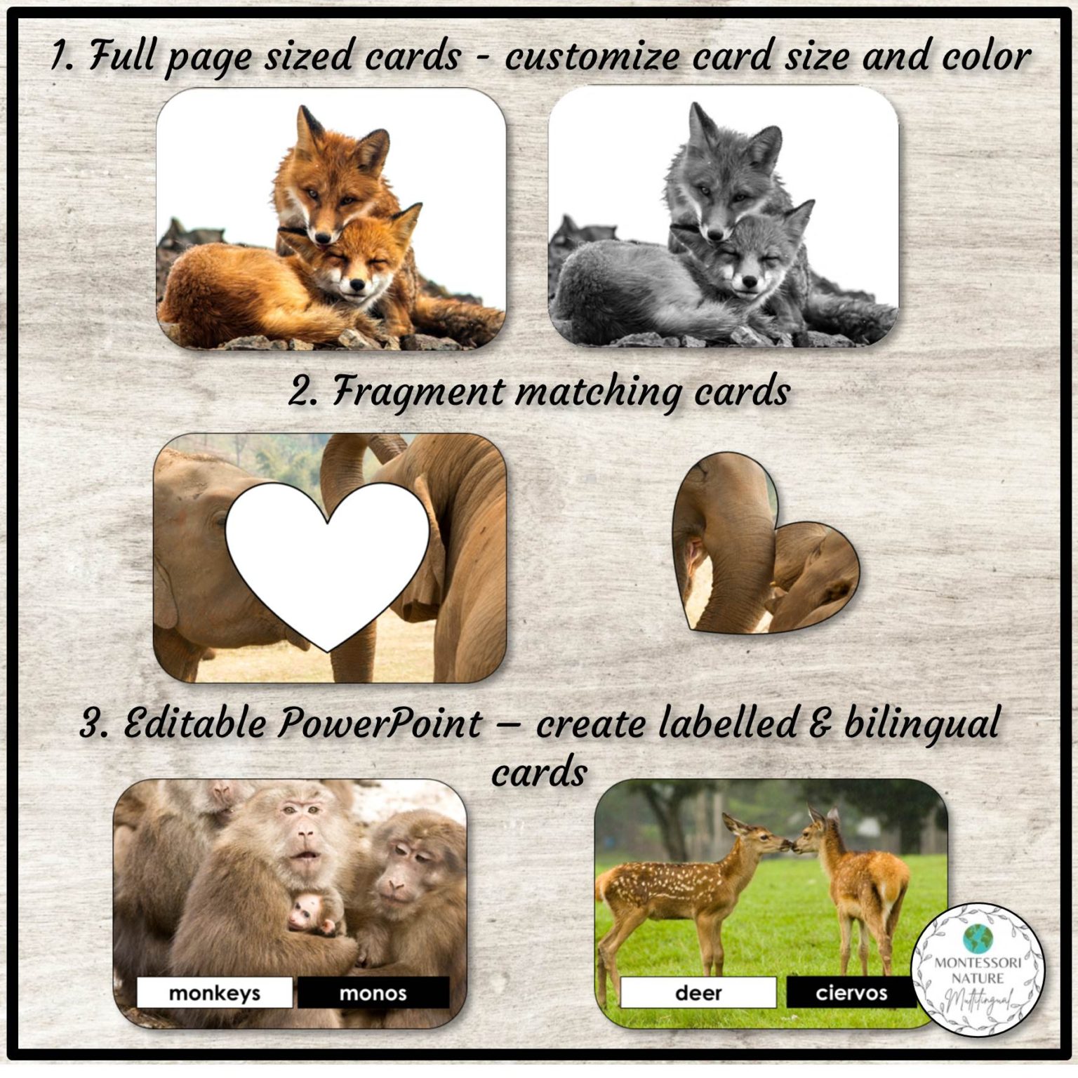 Affectionate Animals Valentine’s Day Toddler Picture Cards - Montessori ...