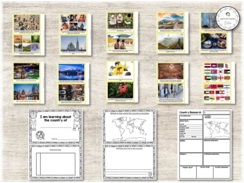 Asia Continent Cards and Country Research B&W Booklet