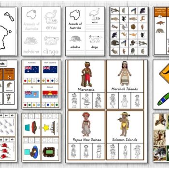 Australia Oceania Preschool Activity Pack - Montessori Nature
