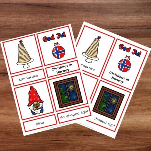 Christmas in Norway 3 Part Cards - Montessori Nature