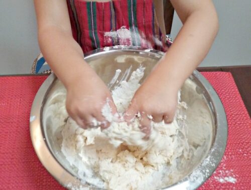 Cooking with Kids Easy 2 Ingredient Pizza Dough - Montessori Nature