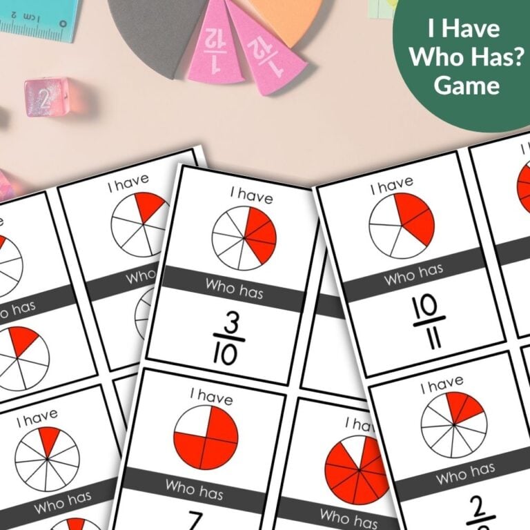 I Have, Who Has Math Game Fractions