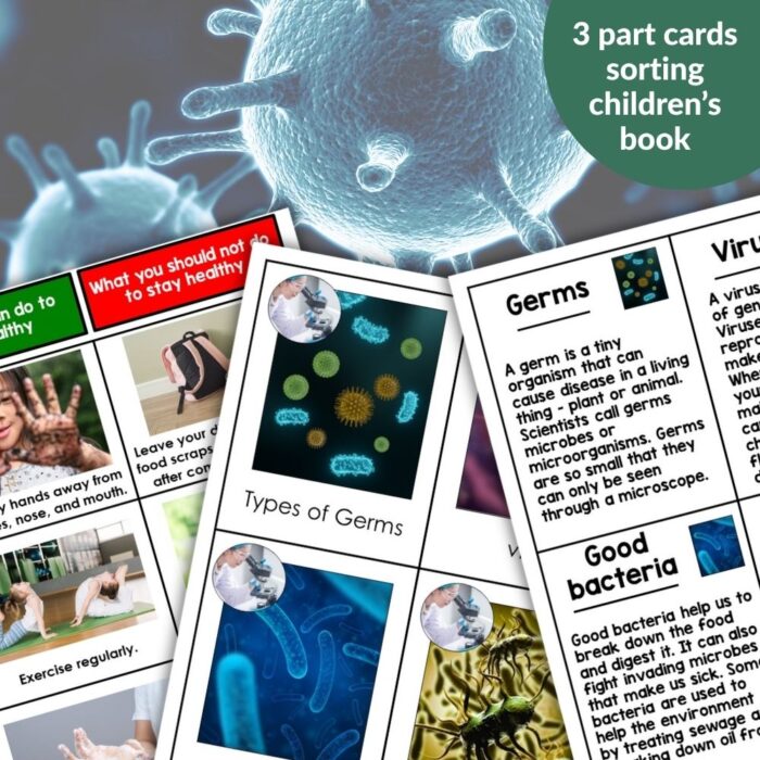 Germs and Hygiene Pack: Information Picture Packet 3 Part Cards Sort ...