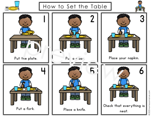 How to Set the Table Practical Life Daily Routine - Montessori Nature