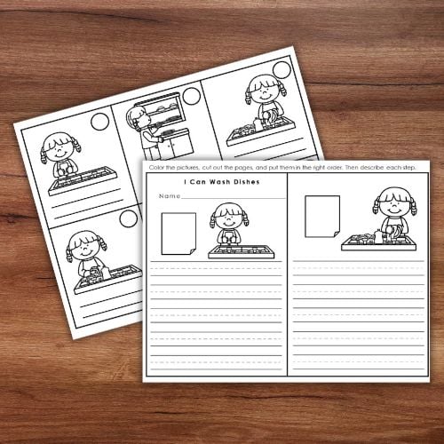 How to Wash Dishes: Practical Life Daily Chores Sequencing Activity ...