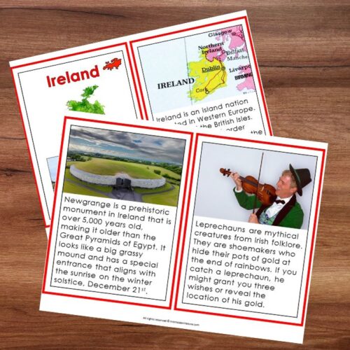 Ireland: Map Flag Animals Food Landmarks - Montessori Nature