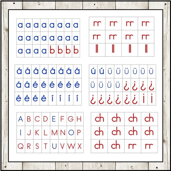 Spanish Moveable Alphabet - Montessori Nature
