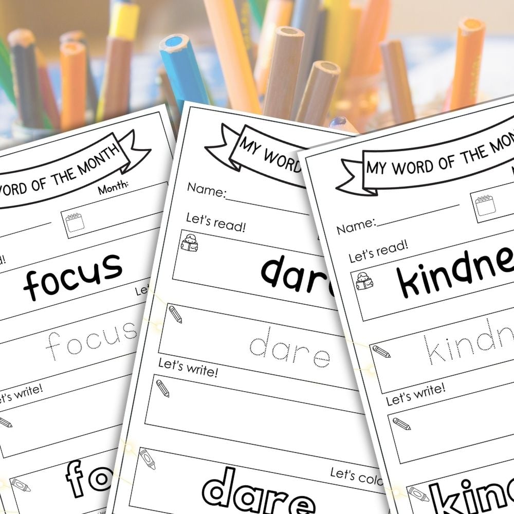 My Word of the Month: Character Building Writing Exercise - Montessori ...