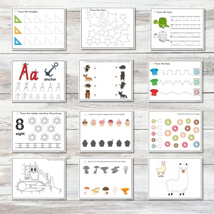 No Prep Preschool Tracing Prewriting Math Fine Motor Busy Book ...