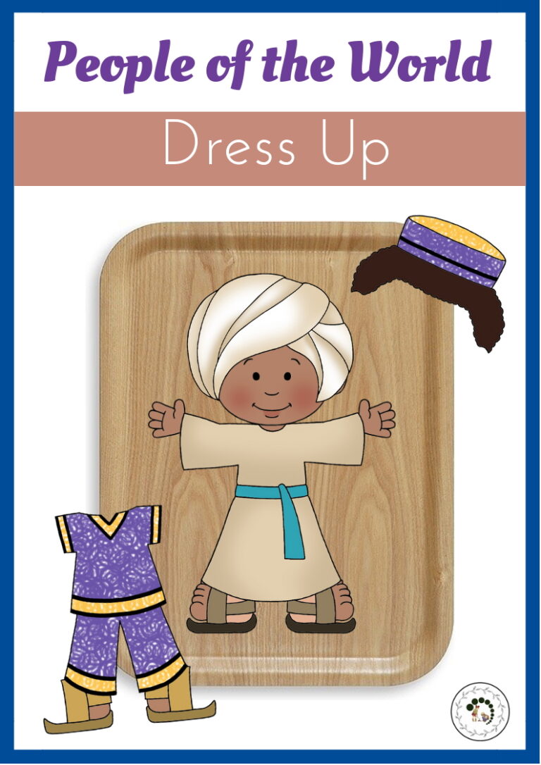 People Of The World Dress Up Match Up - Montessori Nature Printables