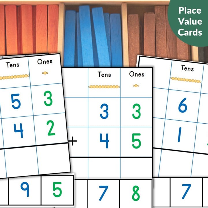Static Addition: Place Value Operation Math Cards 2 Digit Numbers ...