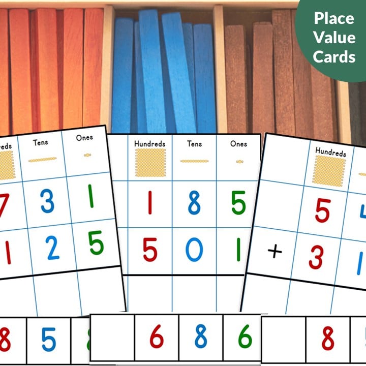 Static Addition: Place Value Operation Math Cards 3 Digit Numbers ...