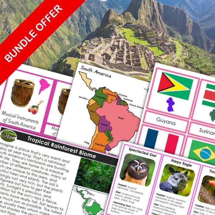 South America Continent Bundle - Montessori Nature