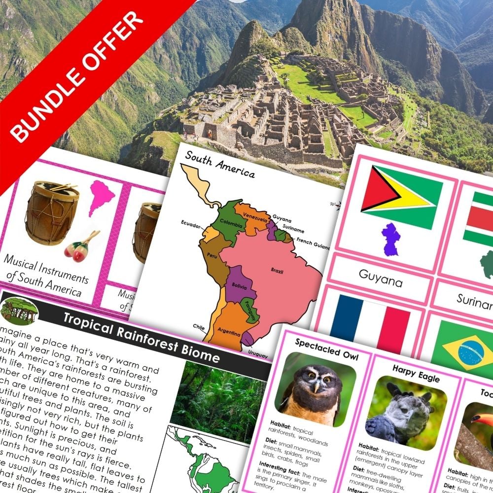 South America Continent Bundle - Montessori Nature