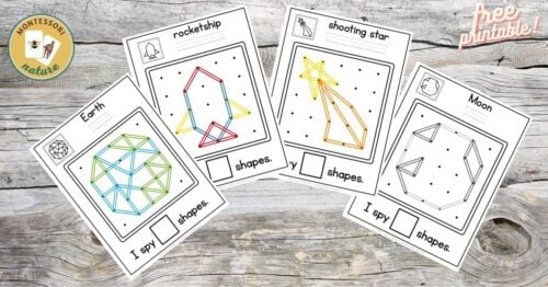 Free Printable - Space Geoboard Task Cards - Montessori Nature