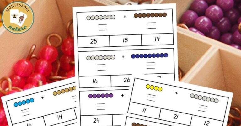 Free Printables - Math Learning Activities - Montessori Nature