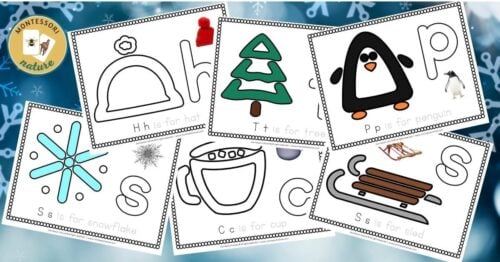 Free Printable - Winter Playdough Mats Fine Motor - Montessori Nature