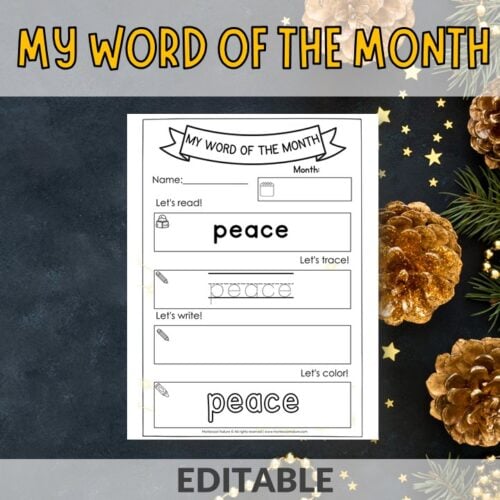 My Word of the Month Language and Character Building Printable for ...